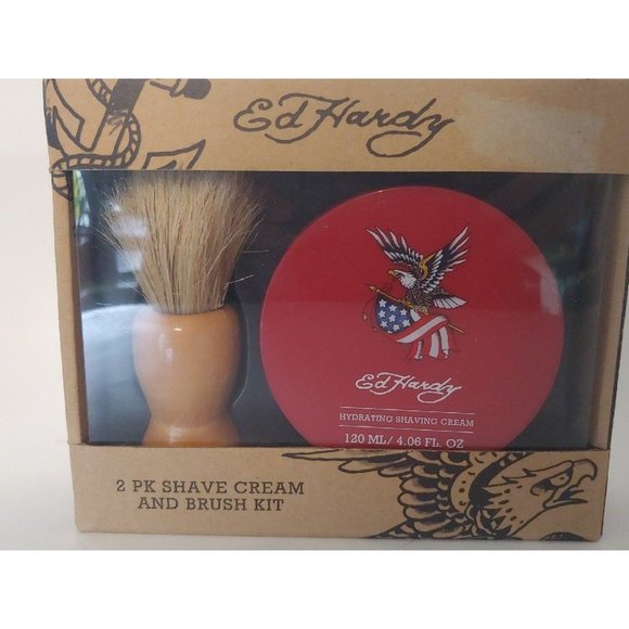Grooming | Ed Hardy 2 Pk Shave Cream And Brush Kit | Poshmark